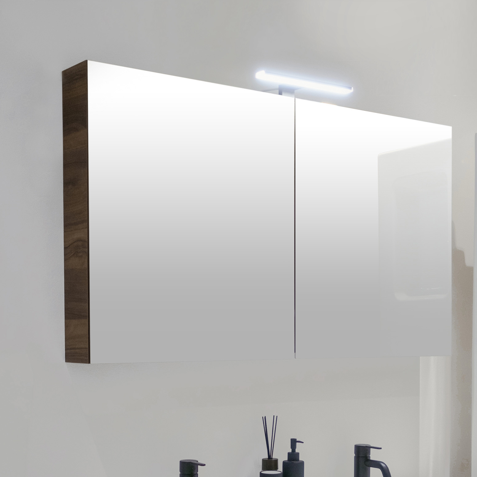 Spring mirror cabinet