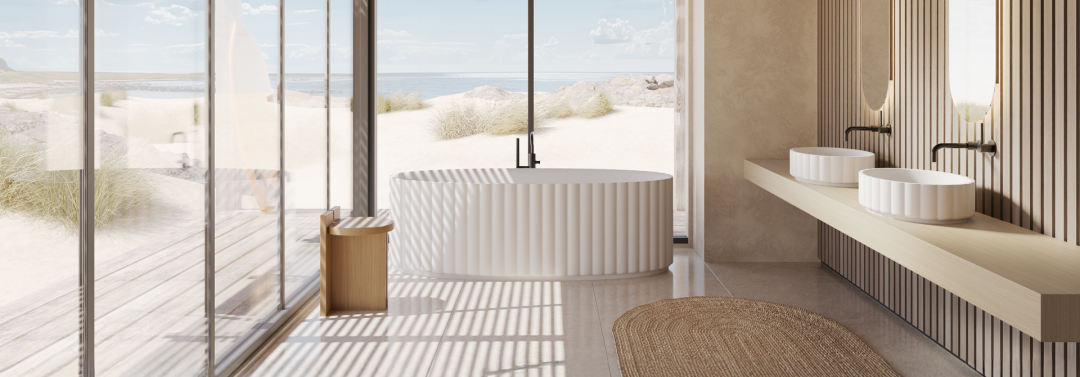 Lines & texture in the bathroom: add depth and character